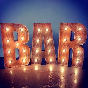 20 / 50cm Tall Rustic Industrial Style Metal Letter Lights. Custom Made ...