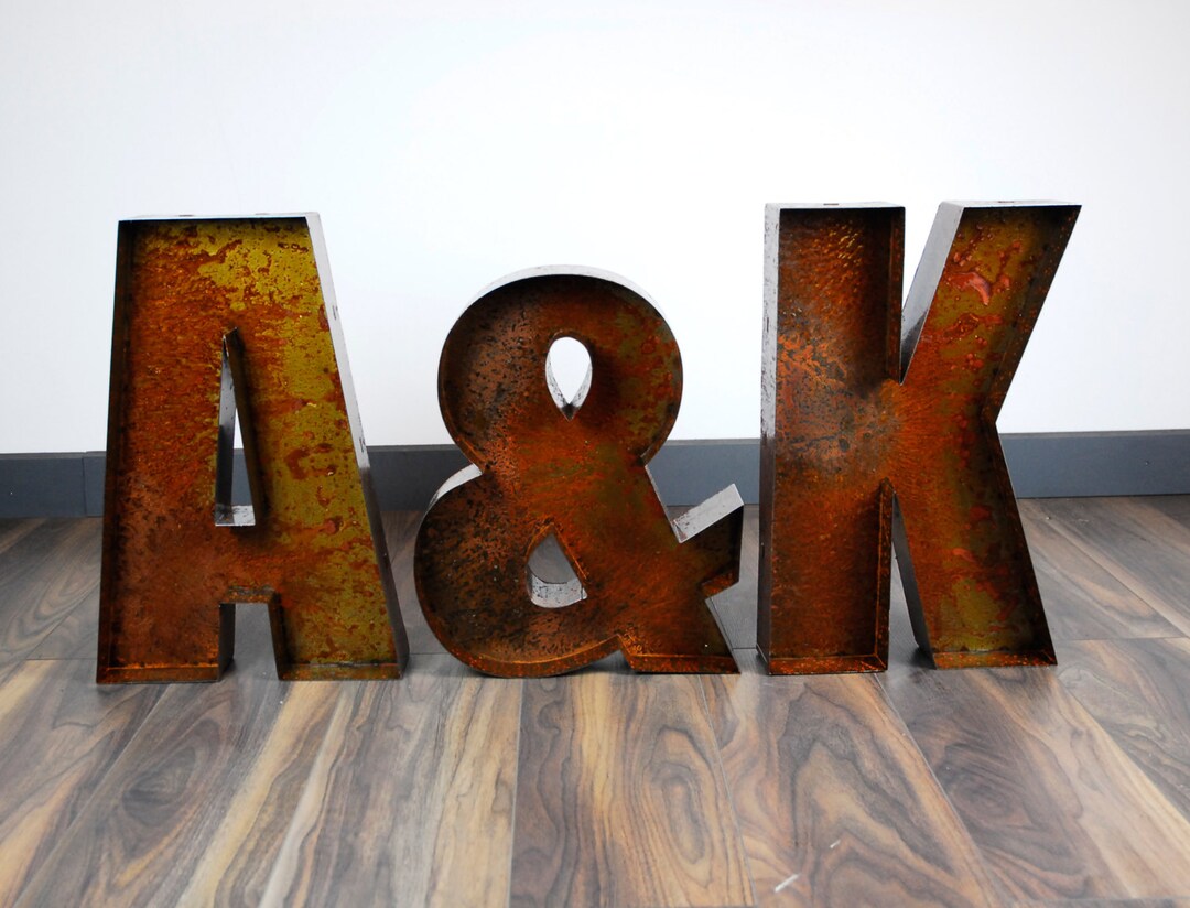 20 / 50cm Rusted Metal Letters Vintage Old Sign Letters All Characters ...