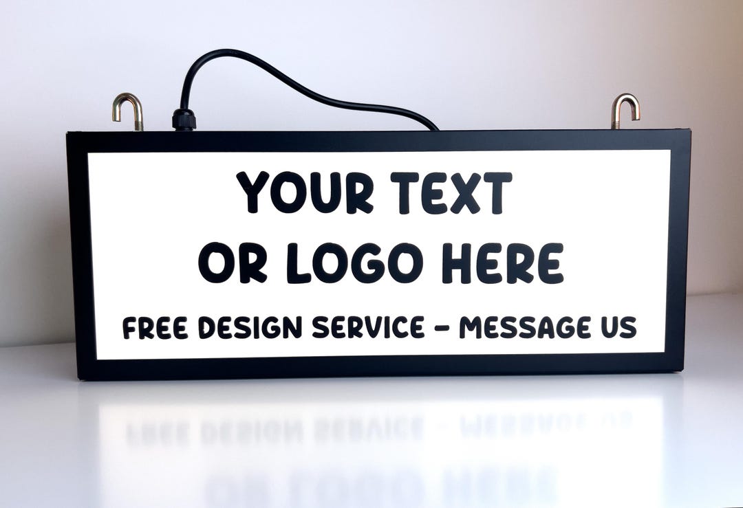 50cm X 20cm Chain & Wall Mount Light Box - Your Design Printed - Made ...