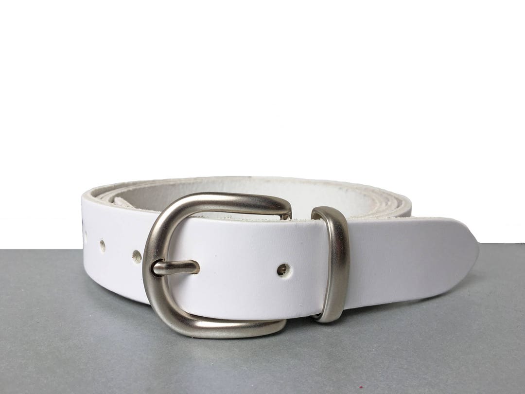 White Leather Belt - 1 1/4 Inch - Handmade in UK - White Man Belt ...