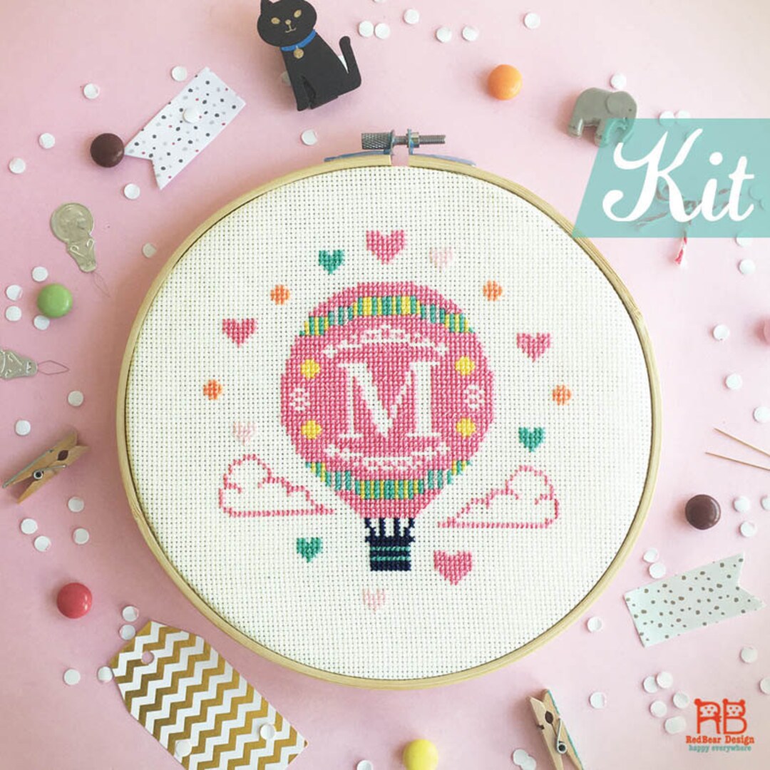 Custom Cross Stitch Kit Baby Embroidery Design Hot Air - Etsy