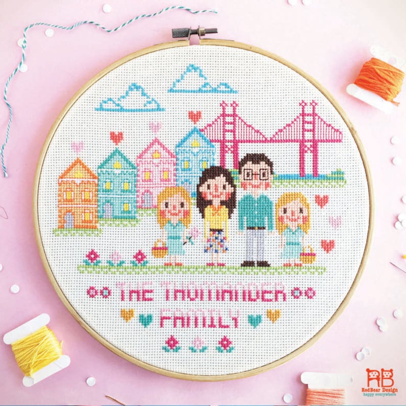 Family Portrait Cross Stitch Pattern Wedding Portrait Cross - Etsy