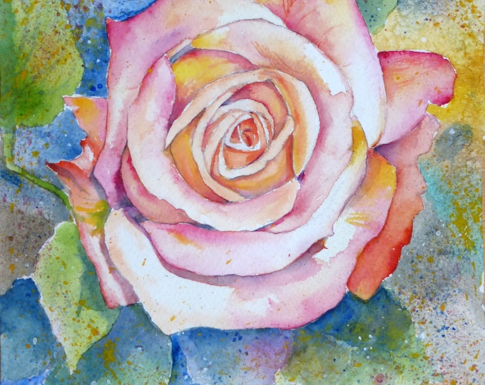 Rose in Watercolor - Etsy