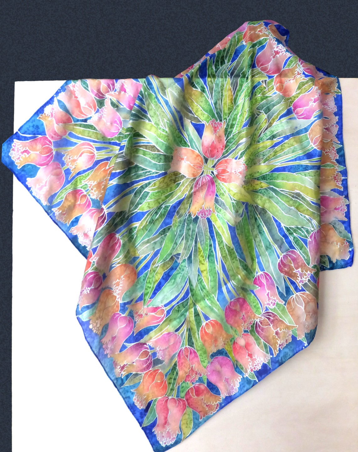 Foulard di seta pura dipinto a mano - Etsy Italia