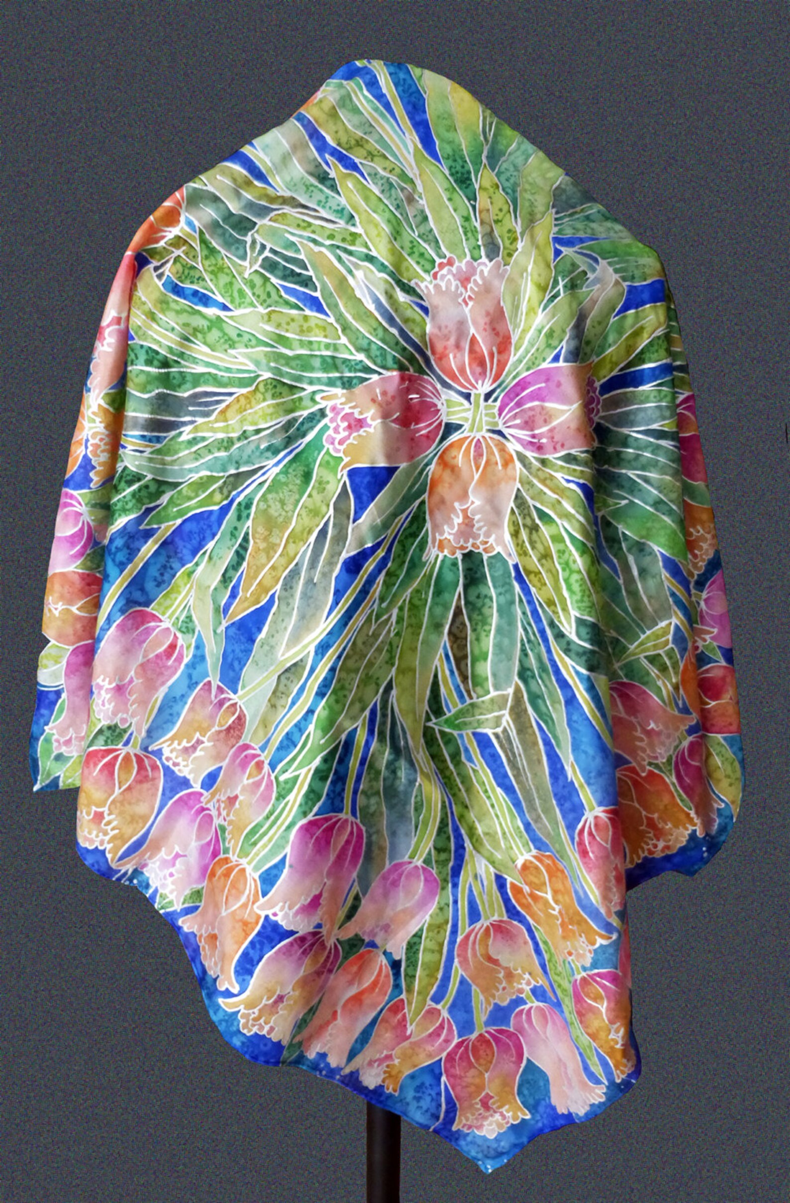 Foulard di seta pura dipinto a mano - Etsy Italia