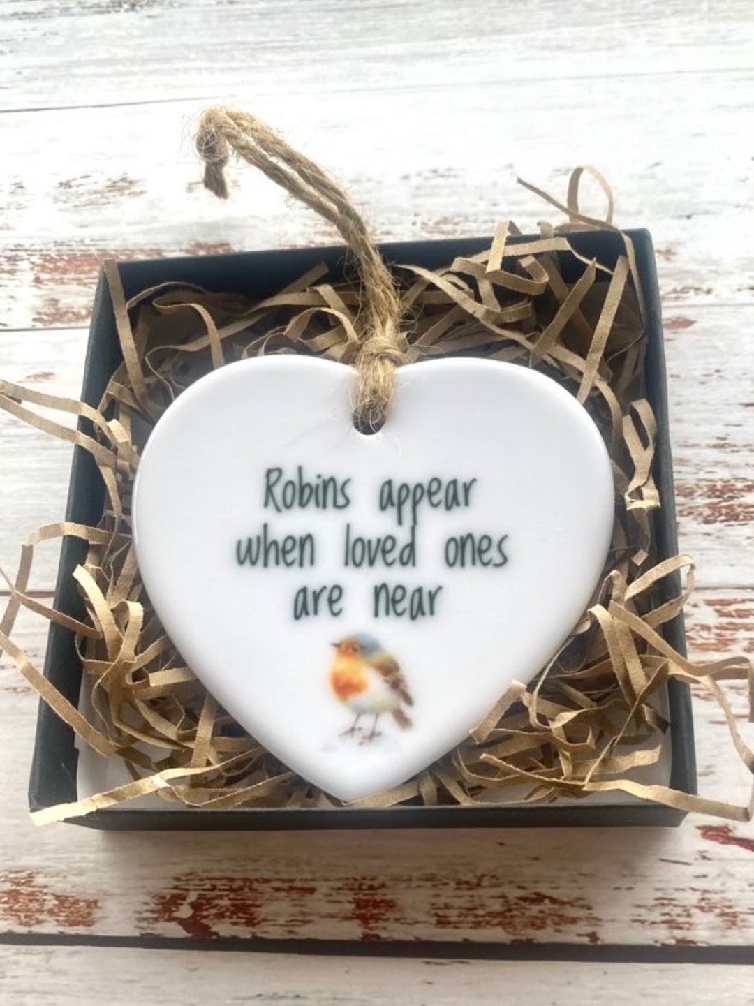 Robins Appear When Loved Ones Are Near, Ceramic Heart Gift, Loved One ...