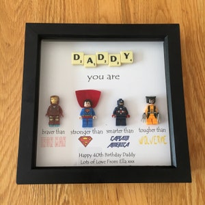 Daddy Superhero Frame, Personalised, Made to Order, Including Mini ...