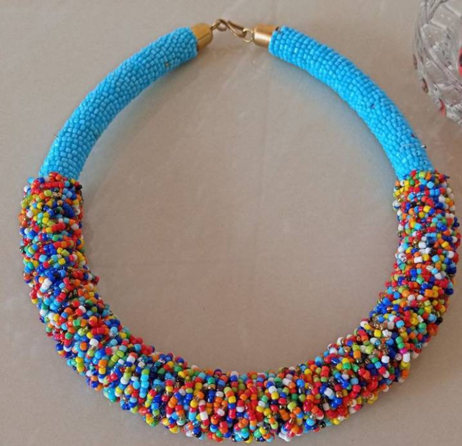 Light Blue Plus Multiple Colors Choker Handmade Masai Maasai - Etsy