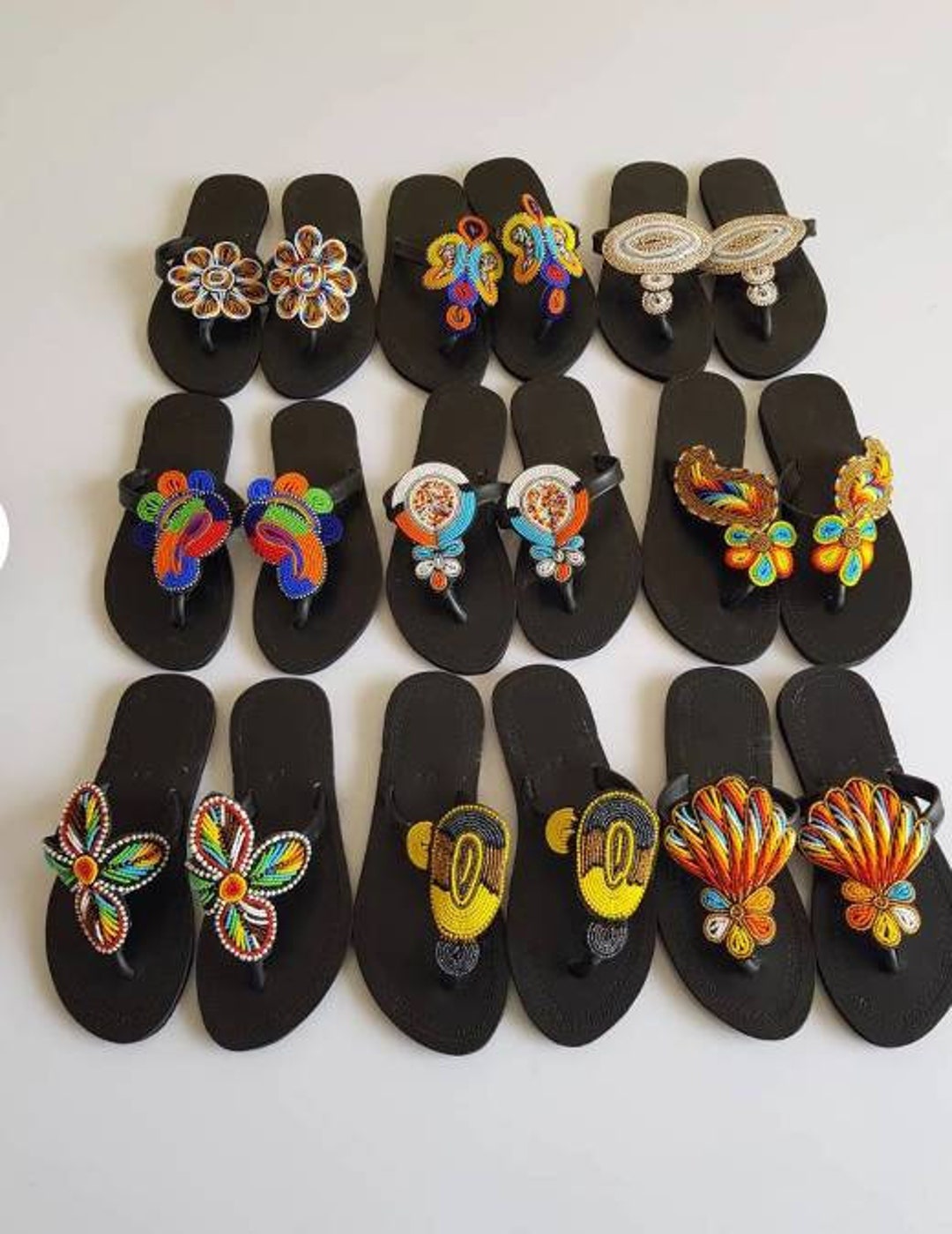 Wholesale Wholesale 9 Pairs of Beaded Handmade Masaai Maasai Masai ...