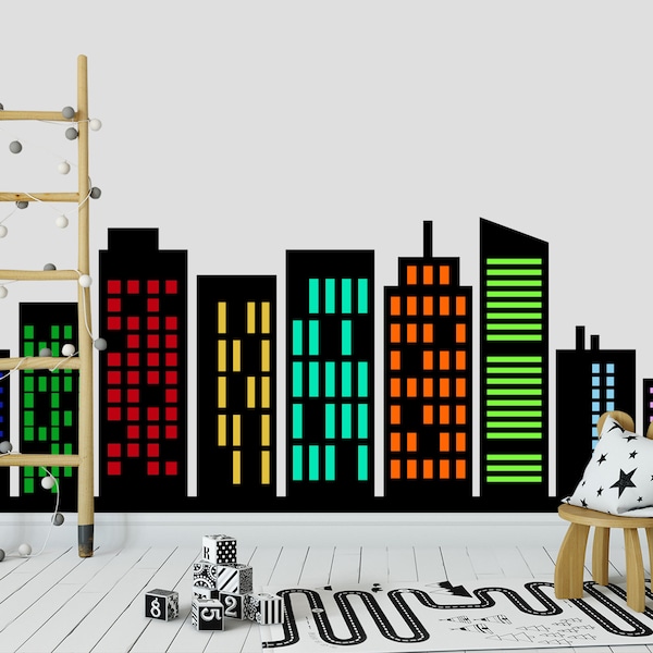 Cityscape Wall Decal - Etsy