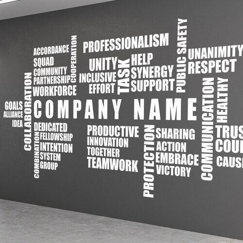 Large Custom Business Name Wall Decal Office Wall Art Decor - Etsy