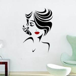 Wall Decal Window Sticker Beauty Salon Woman Face Fashion - Etsy