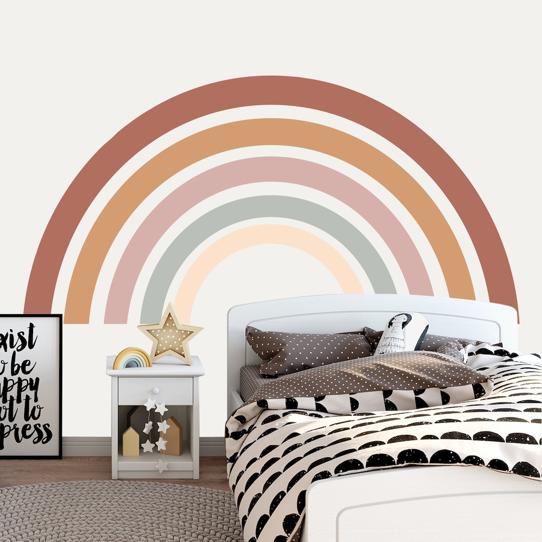 Rainbow Wall Decal Large for Toddler Room - Rainbow Wall Sticker ...