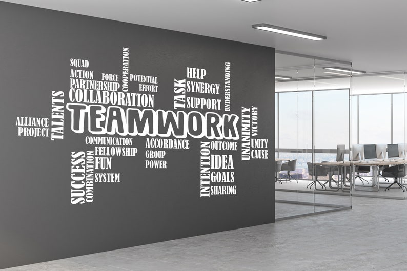Teamwork Wall Decal Office Wall Art Motivational Decor - Etsy
