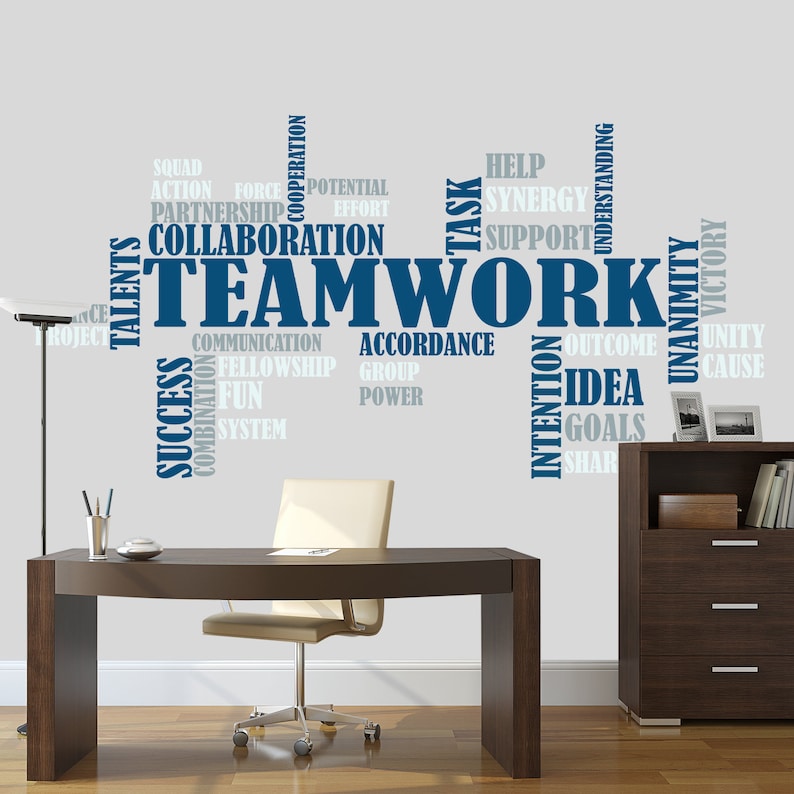 Teamwork Wall Decal Office Wall Art Decor Motivational Art - Etsy