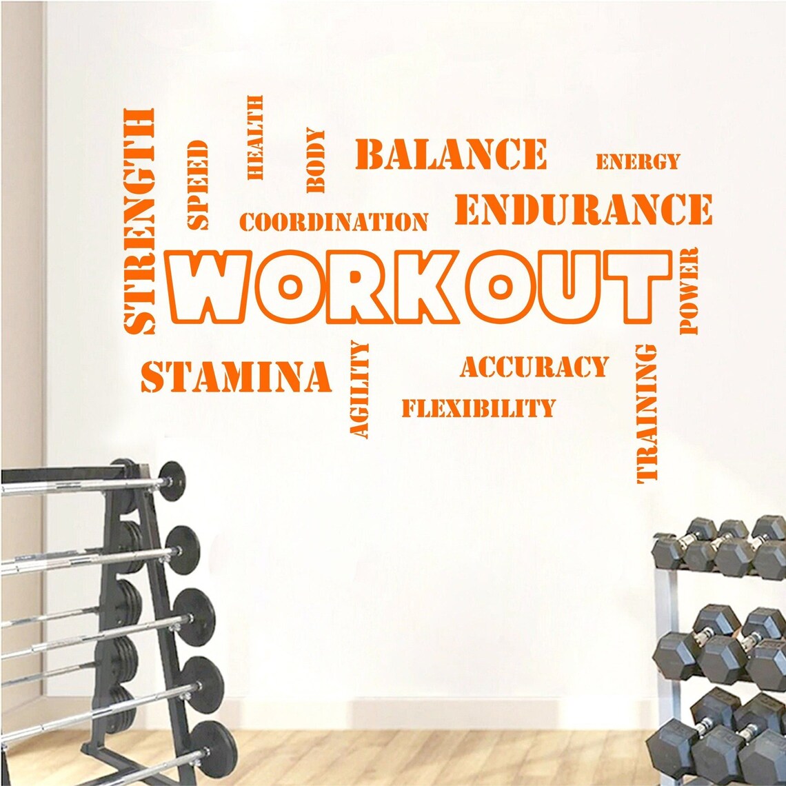 Gym Wall Art Vinyl Decor Workout Values Decals | Etsy
