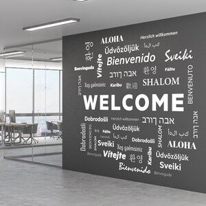 Multilingual Welcome Office Wall Decal, Welcome in Different Languages ...