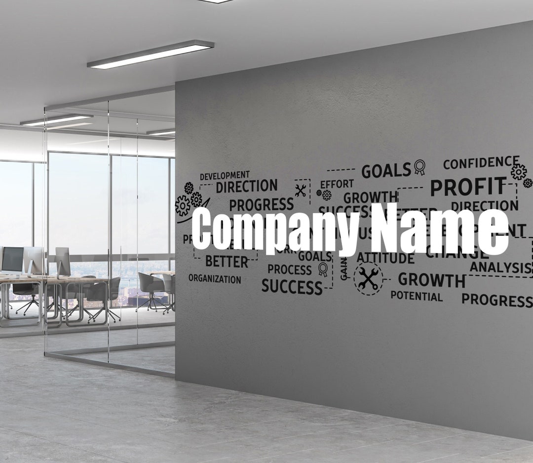 Large Custom Company Name Wall Decal, Motivational Sticker for Office ...