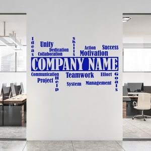 Large Company Name Wall Decal for Office, Motivational Business Wall ...