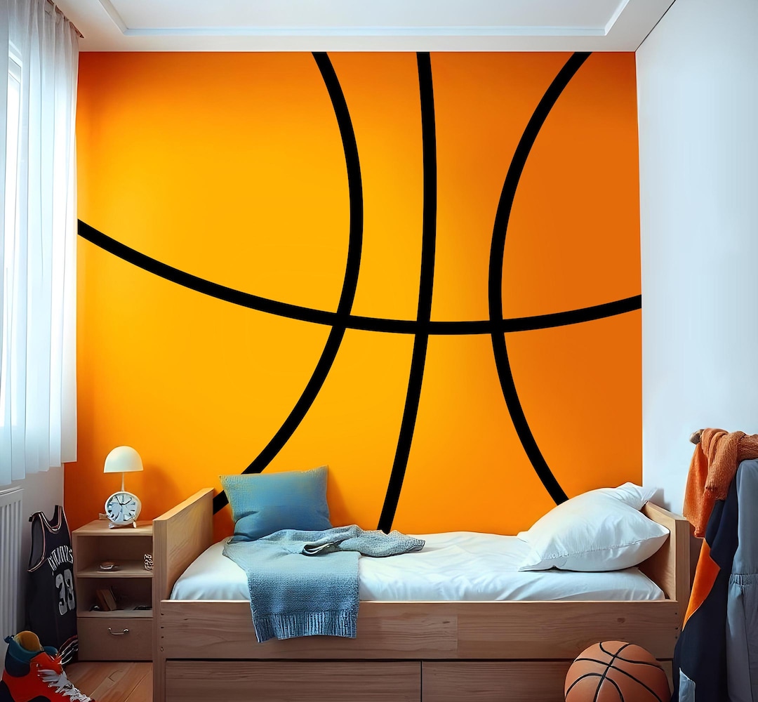 Giant Basketball Stripes Wall Decal, Customizable Wall Sticker for Kids ...
