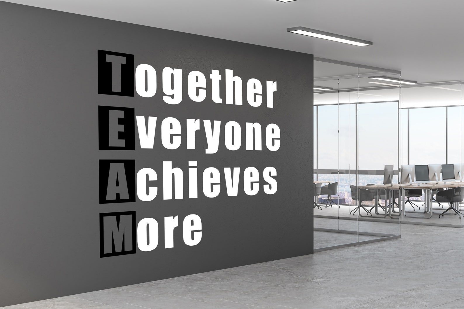 Customized Teamwork Sticker for Workplace, Together Everyone Achieves ...