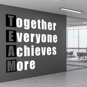 Customized Teamwork Sticker for Workplace, Together Everyone Achieves ...
