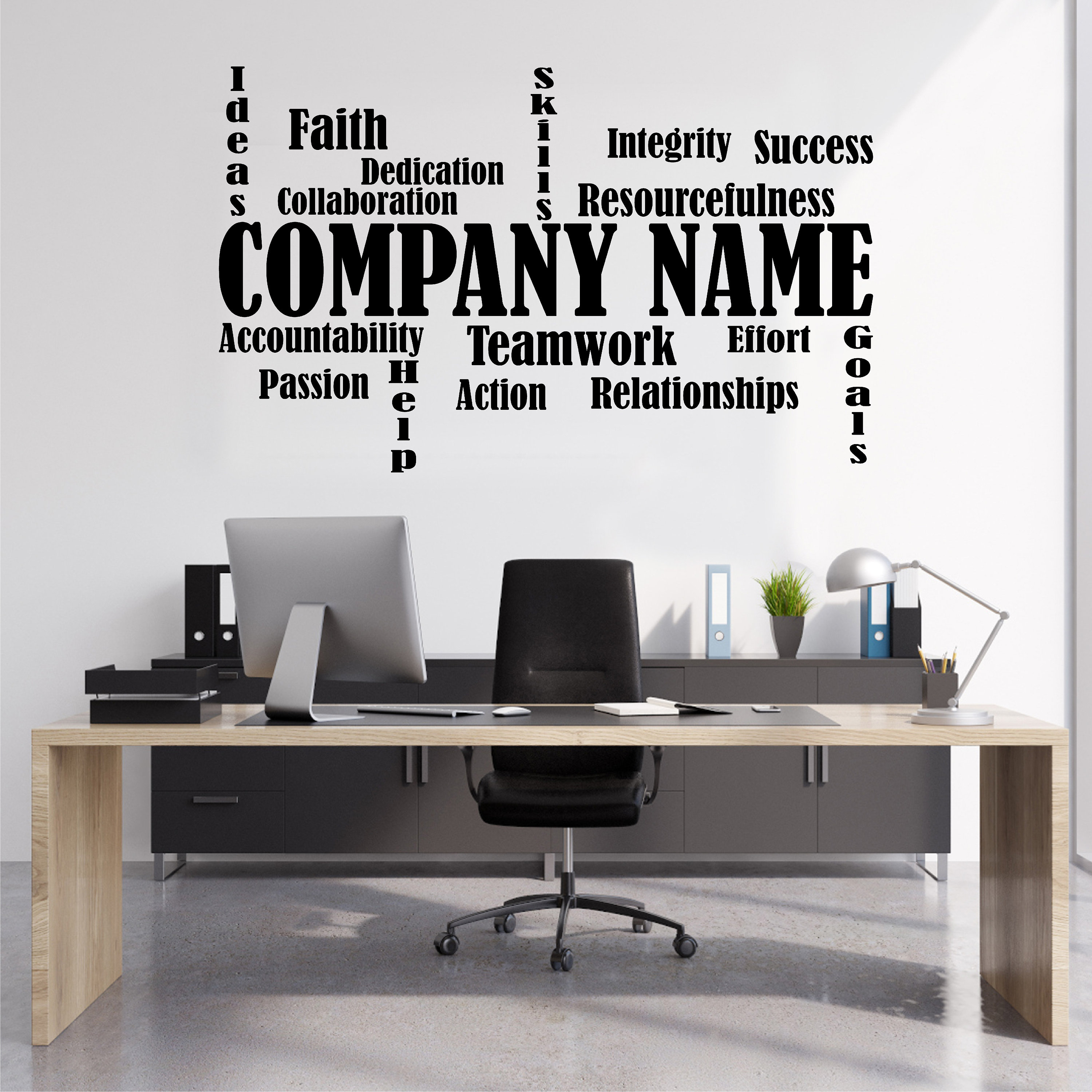 Large Custom Business Name Wall Decal, Office Wall Art Decor ...