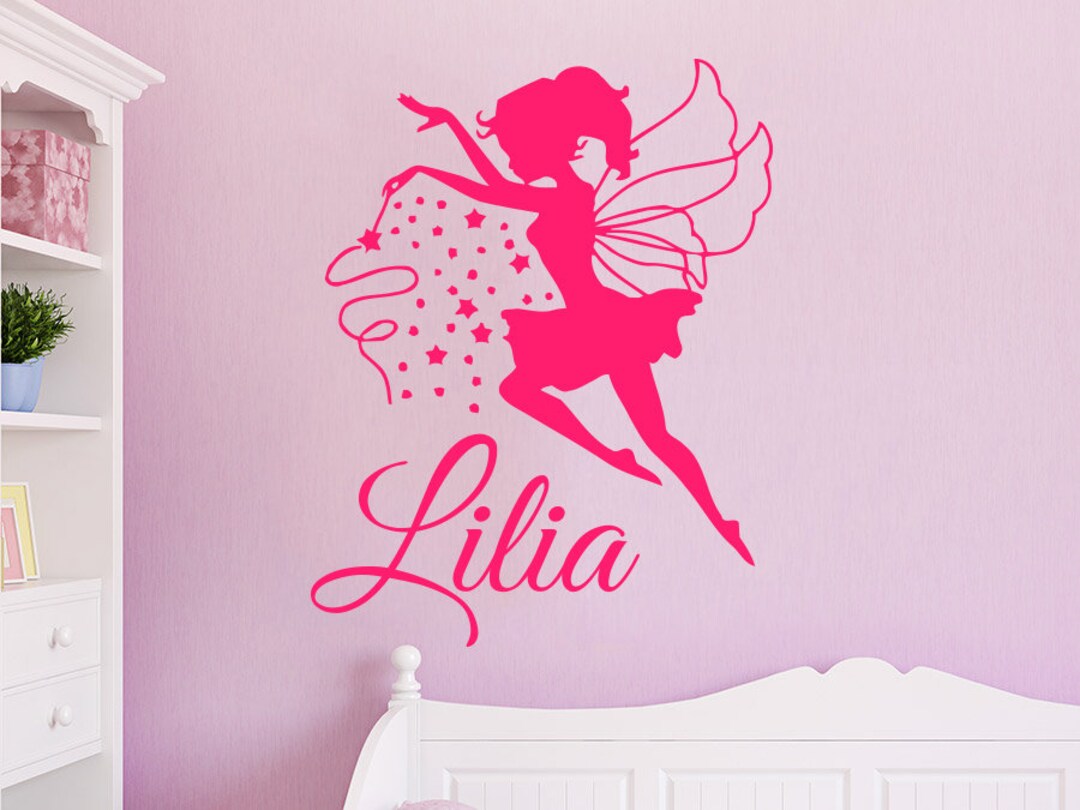 Tinkerbell Wall Decals Fairy Girl Personalized Name Magic Dust Art ...