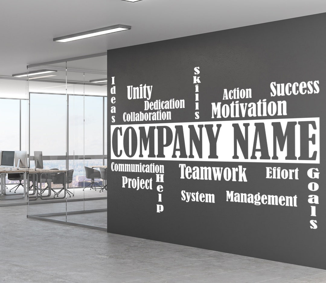 Large Company Name Wall Decal for Office, Motivational Business Wall ...
