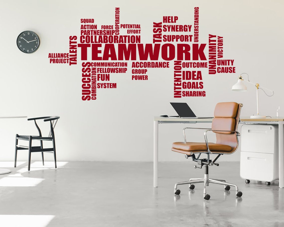 Teamwork Wall Decal - Office Wall Art Decor - Office Wall Decal ...