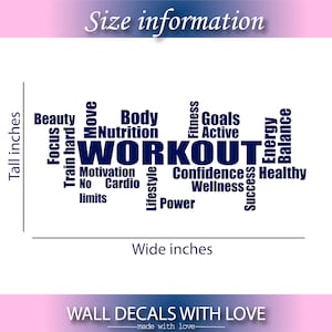 Workout Gym Wall Decal - Fitness Stickers - Sport Motivational Decals ...