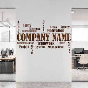 Large Custom Business Name Wall Decal, Office Wall Art Decor ...