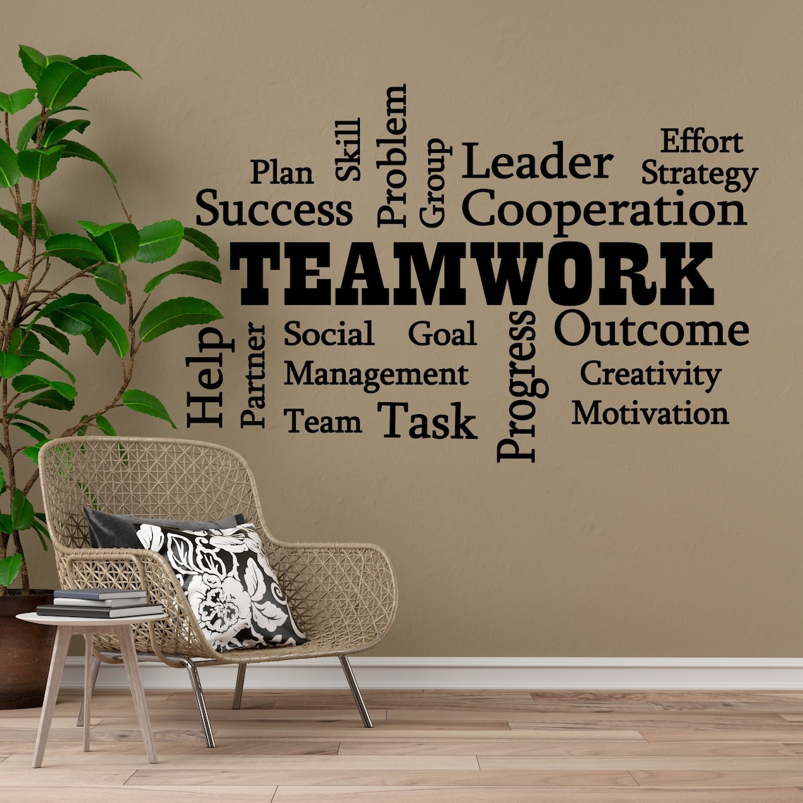 Teamwork Wall Decal Office Art Decor Workplace Motivational | Etsy