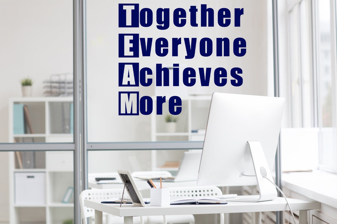 Customized Teamwork Sticker for Workplace, Together Everyone Achieves ...