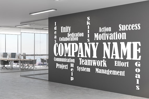 Large Custom Business Name Wall Decal Office Wall Art Decor - Etsy