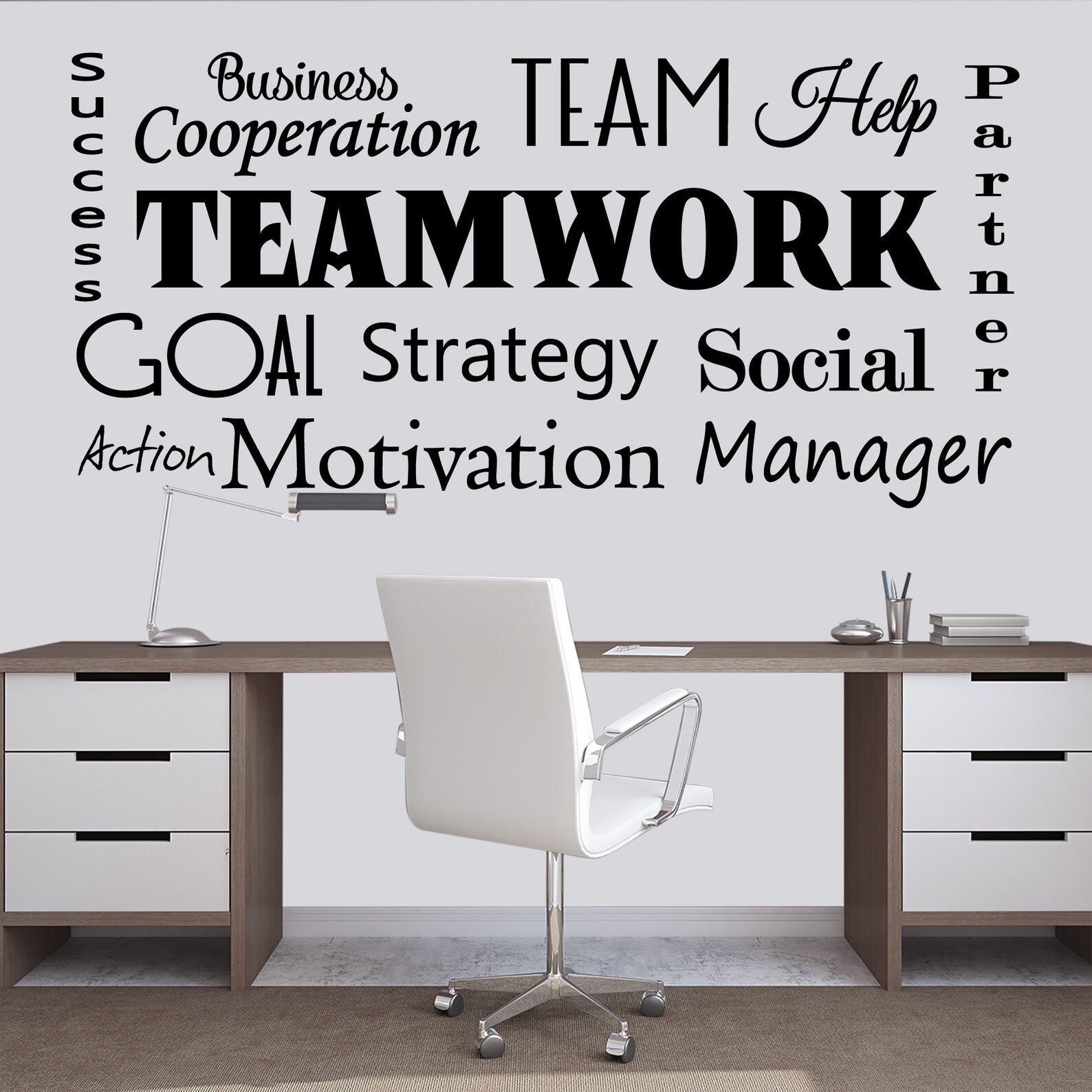 Large Teamwork Office Wall Art Decor Office Wall Decal Team - Etsy