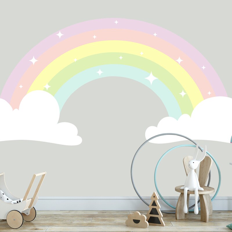 Pastel Rainbow Wall Decal - Etsy