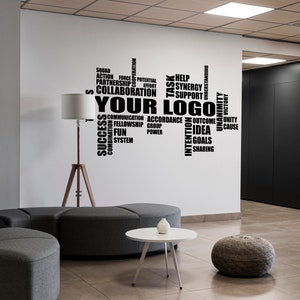 Large Custom Business Name Wall Decal for Office, Workplace Wall Vinyl ...
