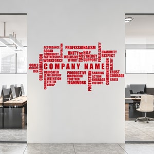 Large Custom Business Name Wall Decal, Office Wall Decor, Teamwork ...
