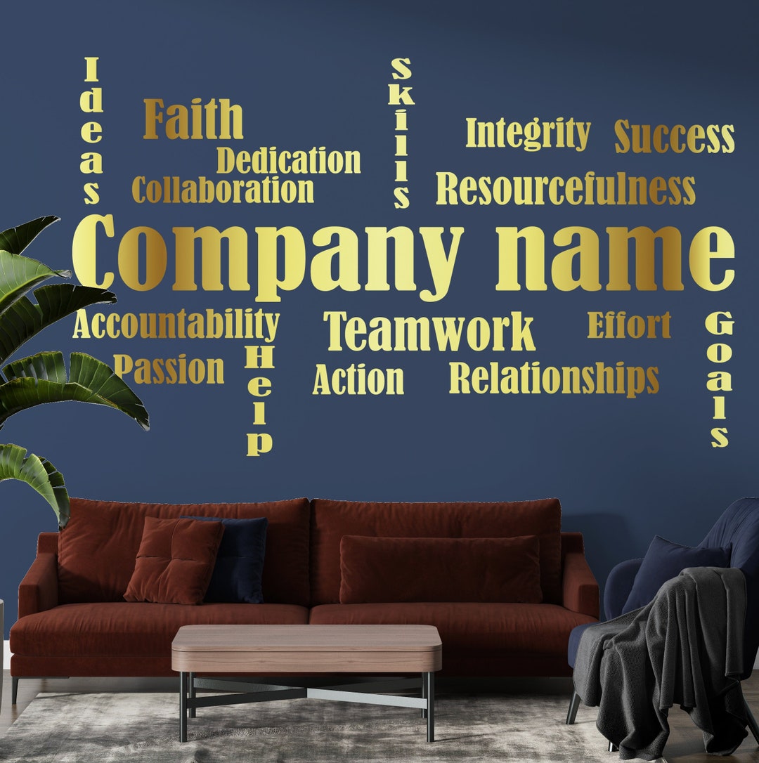 Large Custom Business Name Wall Decal, Office Wall Art Decor ...