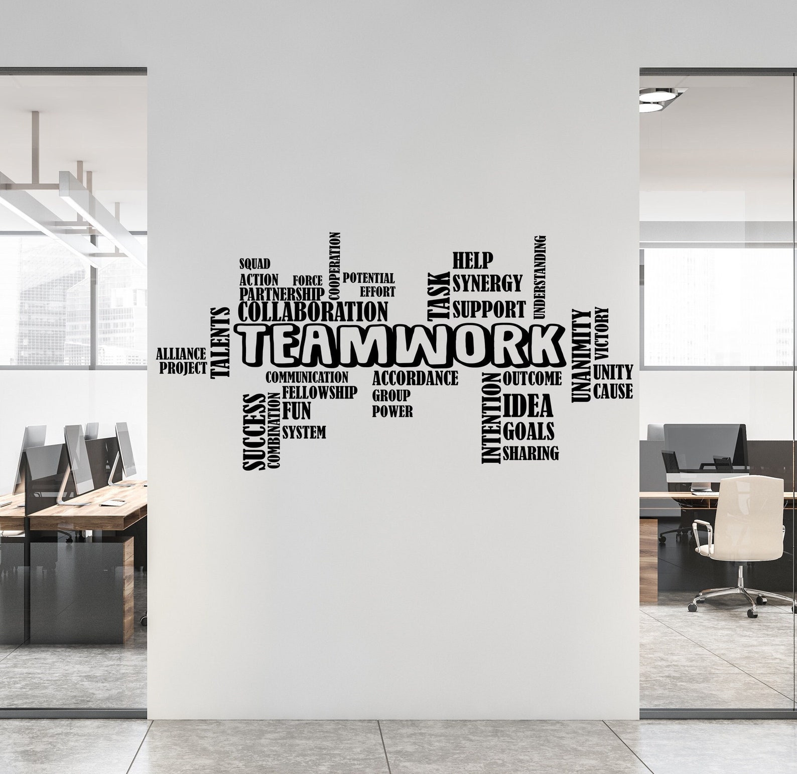 Teamwork Wall Decal Office Wall Art Motivational Decor - Etsy