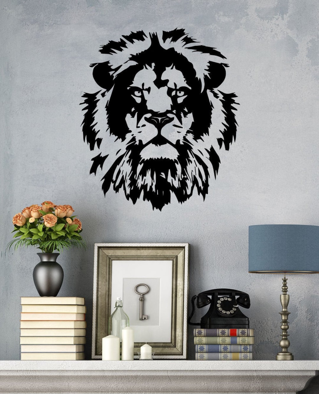 Silhouette Lion Wall Decal, Lion King Vinyl Sticker, Animals Safari Art ...