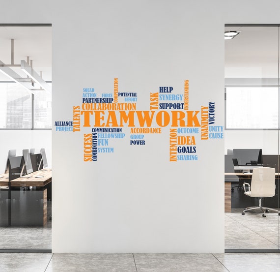 Teamwork Wall Decal Office Wall Art Decor Motivational Art - Etsy