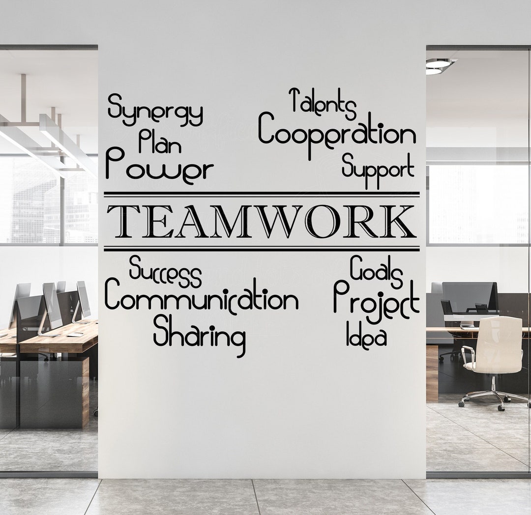 Large Teamwork Wall Decal for Office - Workspace Decor Vinyl Lettering ...