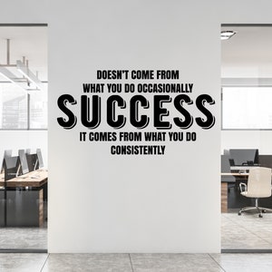 Large Success Wall Decal for Office, Wall Art Decor for Workplace ...