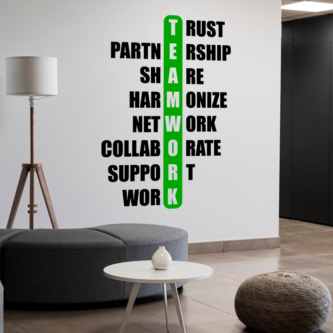 Teamwork Wall Decal Office, Motivational Vinyl Sticker for Workplace ...