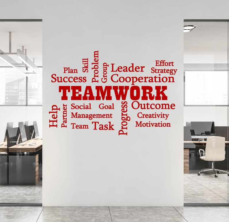 Teamwork Wall Decal Office Art Decor Workplace Motivational | Etsy