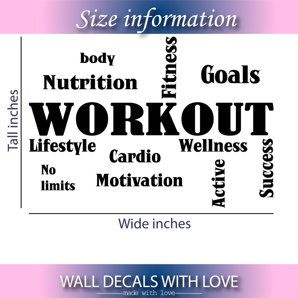 Home Gym Wall Decal Fitness Stickers Gym Wall Art Vinyl - Etsy