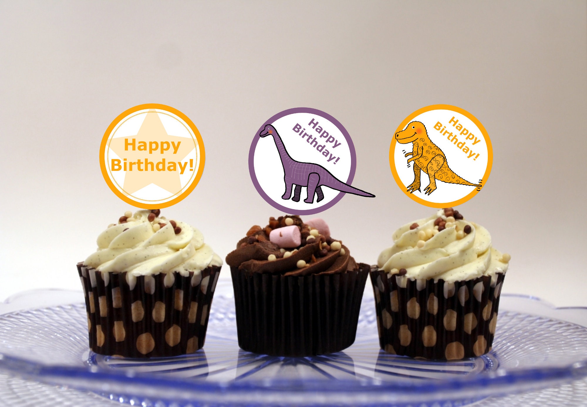 Printable Dinosaur Cupcake Paper Toppers Printable Cake Toppers PDF ...