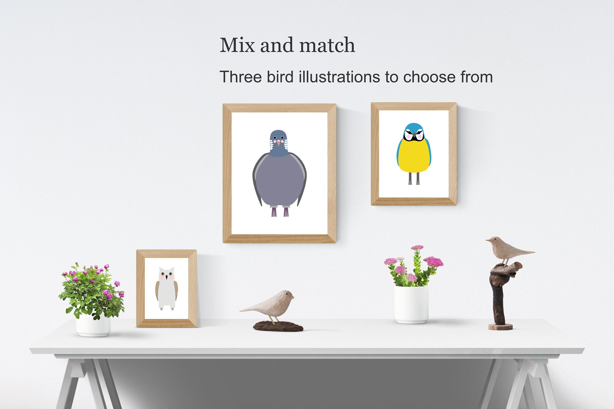 Bluetit Bird Wall Art Printable Graphic Bird Digital Print - Etsy